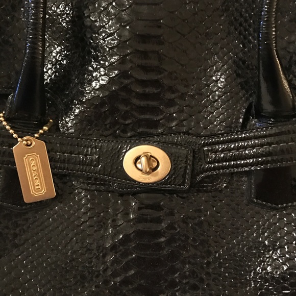 Coach | Bags | Coach Faux Python Black Patent Purse | Poshmark